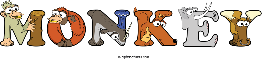 Animal Word Art Examples - Alphabetimals.com