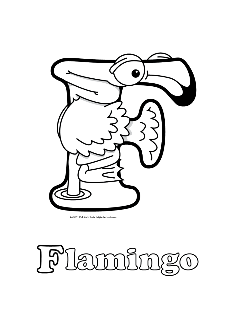 Free Flamingo Coloring Page | Alphabetimals