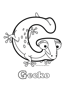 Free Gecko Coloring Page | Alphabetimals