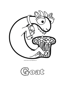 Free Goat Coloring Page | Alphabetimals