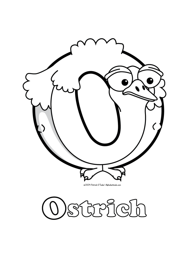 Free Ostrich Coloring Page | Alphabetimals