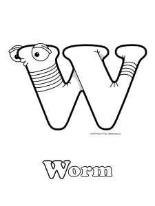 Free Worm Coloring Page | Alphabetimals
