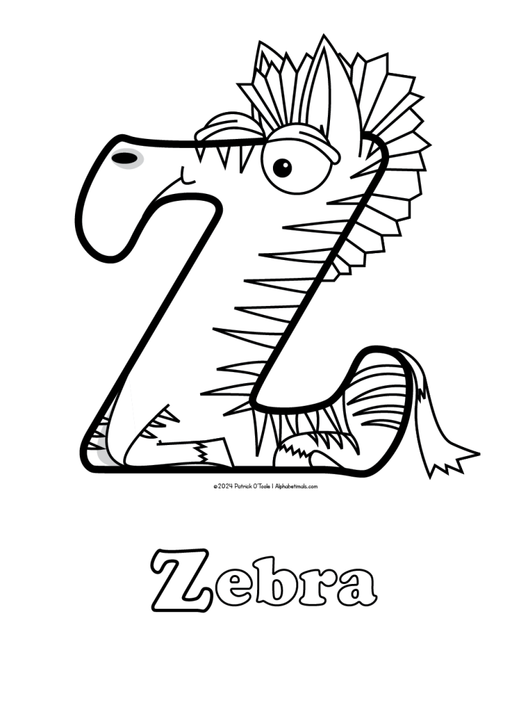 Letter Z Animals Coloring Archives | Alphabetimals