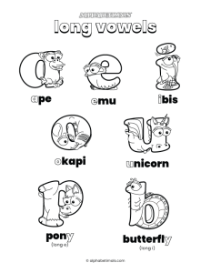 Long Vowels for Kids | Animal Phonics Alphabet | Alphabetimals